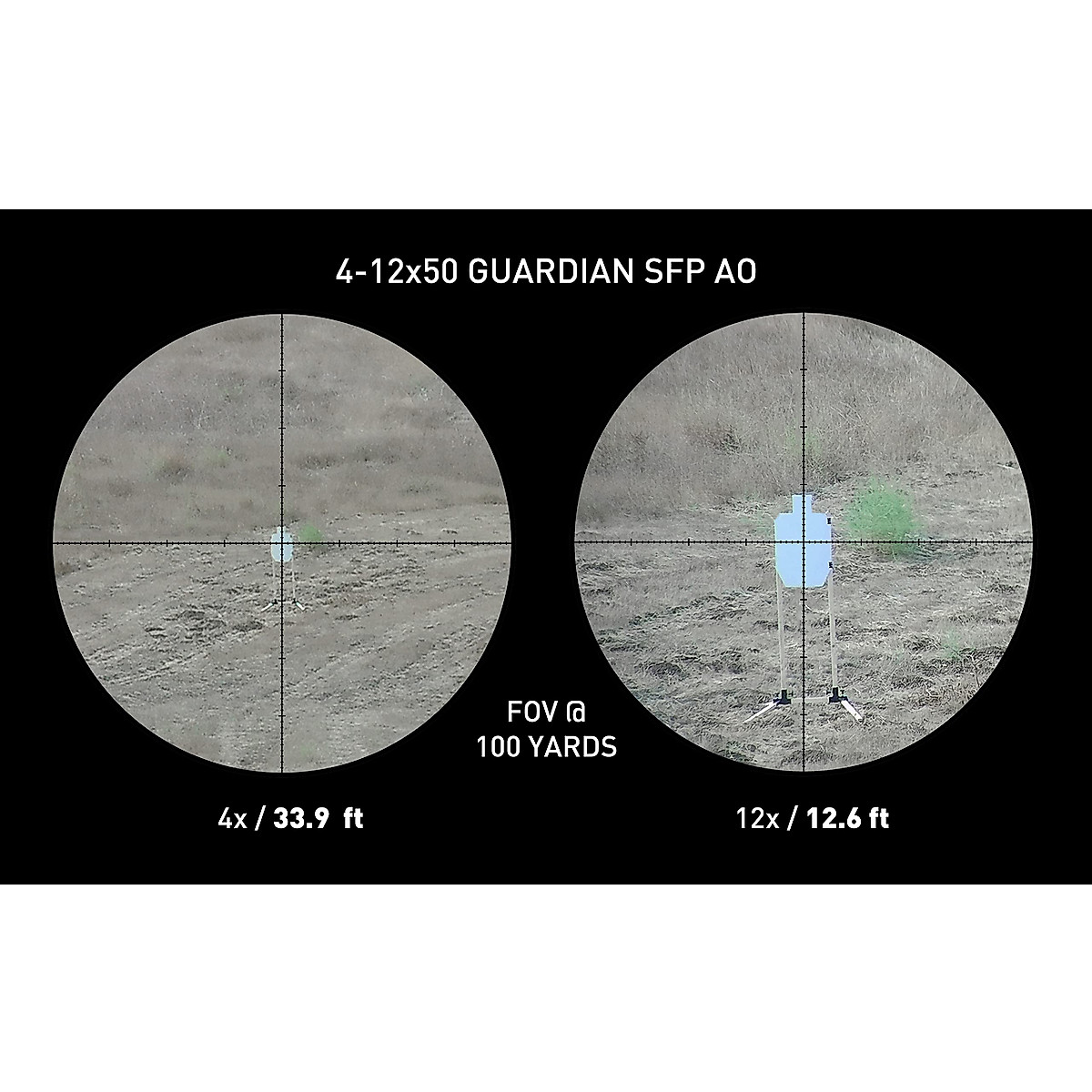 Monstrum Guardian 4-12x50 AO Rifle Scope with Parallax Adjustment | Black