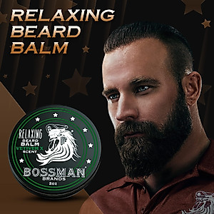 Bossman Relaxing Beard Balm - Tamer, Thickener, Relaxer and Softener Cream and Beard Care Product - Made in USA (Vetiver X Scent)