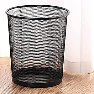 DOITOOL Metal Mesh Waste Basket, Black Wire Mesh Wastebasket for Home or Office, Round Mesh Small Trash Can for Under Desk, Kitchen, Bedroom, Den, or Recycling Can ( 12L )