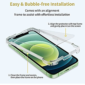 UNBREAKcable 3-Pack Screen Protector for iPhone 12 Mini, Double Shatterproof Tempered Glass [Easy Installation] [9H Hardness] [99.99% HD Clear] [Case Friendly] for iPhone 12 Mini (5.4- Inch)