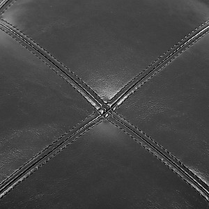 HOMCOM 51" Ottoman Storage Bench, Faux Leather Storage Chest with Lift Top, Tufted Ottoman with Storage for Living Room, Entryway, Black