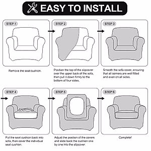 FestiCorp Sofa Cover, Velvet Couch Covers for Dogs, Stretch Sofa Slipcovers, Thick Furniture Covers for Pets, Washable Chair Cover, Armchair, Grey