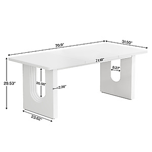 Tribesigns Modern Executive Desk, 70.9" Large Office Computer Desk, Conference Table Meeting Room Table, Simple Workstation Business Furniture for Home Office, White