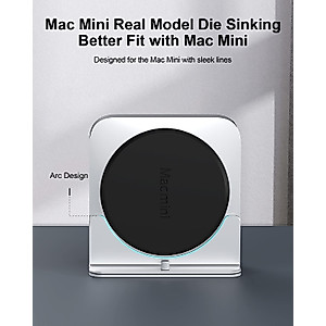 Hagibis Vertical Stand for Mac Mini M2, Aluminum Alloy Laptop Stand Anti-Slip Computer Holder Desktop Stand Compatible with M1 Chip Mac Mini, MC25 Pro