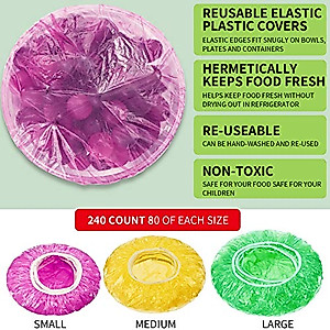 120 Pieces Reusable Food Storage Covers Elastic Colorful Bowl Covers Dish Plate Plastic Covers for Family Outdoor Picnic