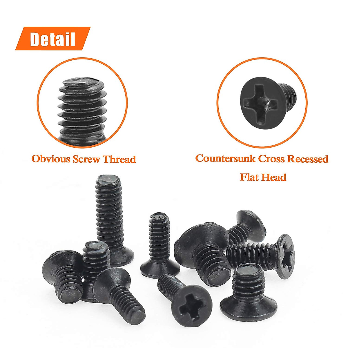 HELIFOUNER 600 Pieces M2 M2.5 M3 Phillips Flat Head Screws, Electronic Repair Screws for SSD, Laptop Notebook Computer