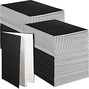 200 Pack Kraft Notebook Journals 5.5 Inch x 8.3 Inch A5 Journal Softcover Notebooks Bulk for Kids Student Writing Sketch Travel Journal Office Notepad with 60 Pages 30 Sheets (Black)