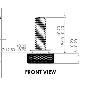 5 Pack of 1/4-20 Knurled Shoulder Flat Tip Brass Thumb Screw - 1-1/16" OAL