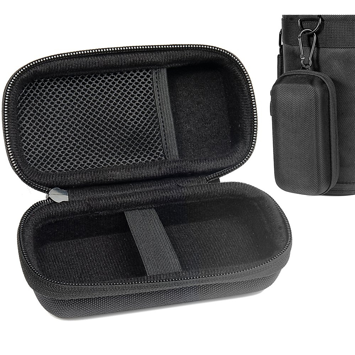 Digital Voice Recorder Case for Sony ICDPX370, PX440, PX470, BX140; Olympus WS-852, WS-853; KIMAFUN 2.4G and XIAOKOA 2.4G Wireless Lavalier Microphone, mesh pocket in The lid, detachable wrist strap
