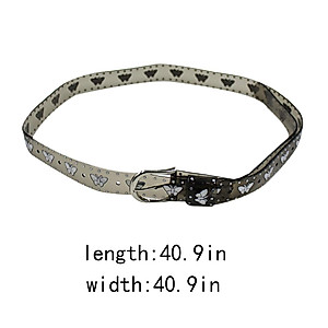 Women Girls Candy Color Laser Butterfly Print Belt Transparent Jelly Waist Belt for Pants Jeans Dress (Black)