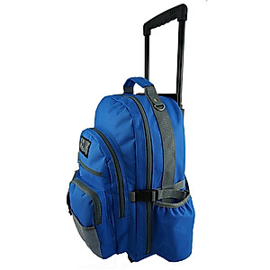 K-Cliffs Heavy Duty Rolling Backpack School Bookbag with Wheels Deluxe Wheeled Daypack