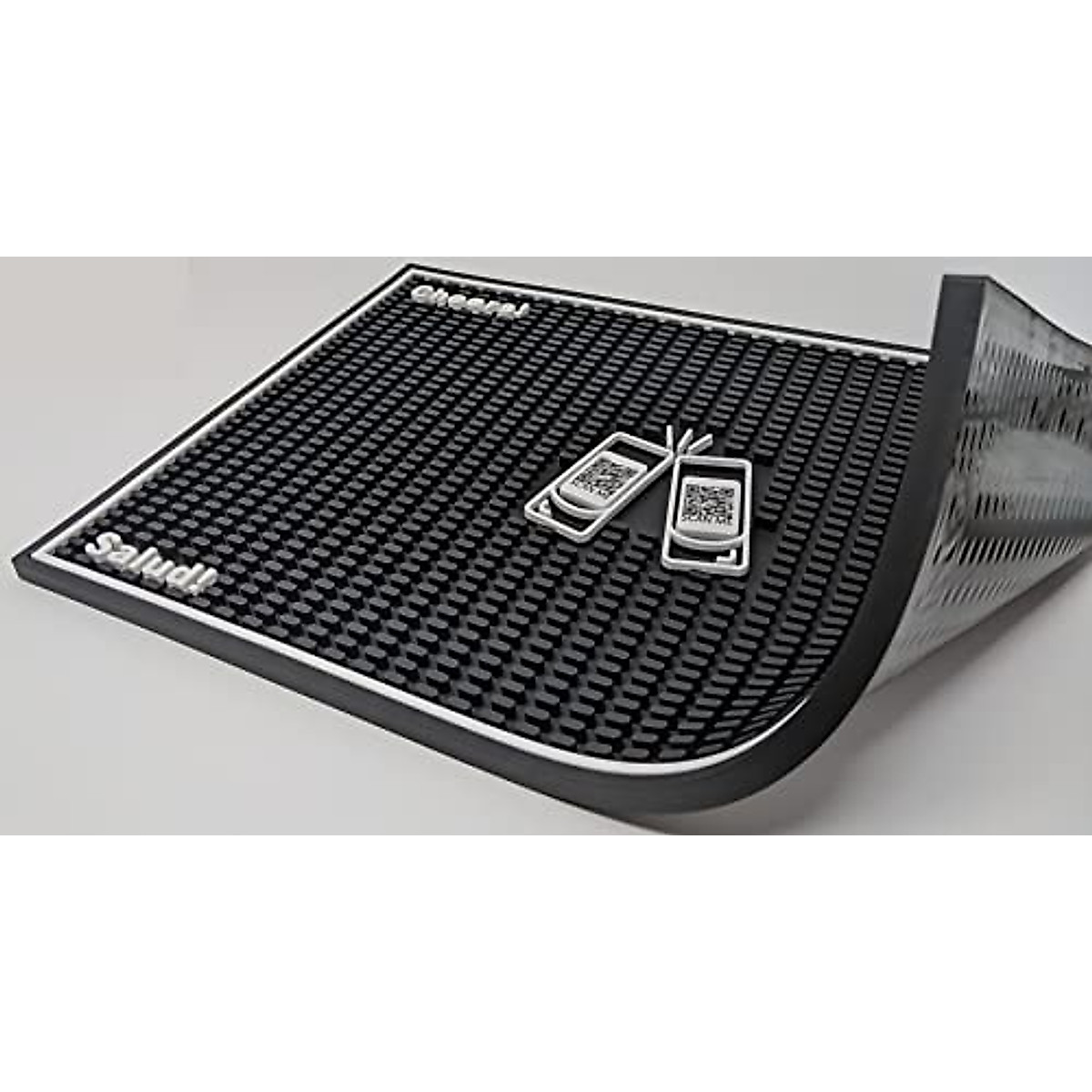 Tequixtum iM@t Bar Spill Mat for Countertop, AI in Your Home Bar with Bartend-AI, Your Own Bartender Assistant! & Cheer Up Spinning The Drink-Roulette on Your Phone/Tablet Scanning QRC Printed on Mat