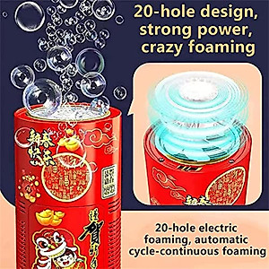 Firework Bubble Machine, Bubble Machine, Portable Fireworks Bubble Machine, New Year Fireworks Bubble Machine Lighting Bubbler, Sticker, for Parties Boy Girl Gift