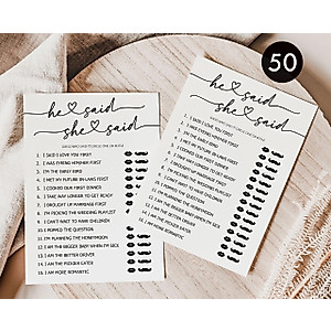 All Ewired Up 50 He Said She Said Game (50-Cards) Wedding Bridal Shower, Fun Bachelorette, Rehearsal Dinner, Minimalist