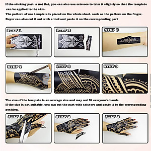 Xmasir Henna Tattoo Stencils Kit Pack of 22 Sheets, Temporary Tattoo Templates Indian Arabian Tattoo Sticker for Hands Body Art