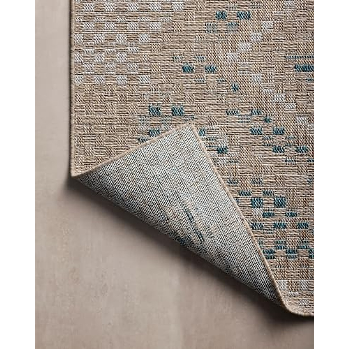 Loloi Amber Lewis x Topanga Natural/Aqua 3'-11" x 5'-11" Accent Rug