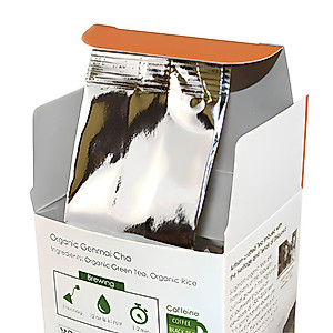 [Sugimoto Tea] Organic Matcha Genmaicha Tea Bags, Authentic Japanese Green Tea Blend with Roasted Rice, Award-Winning Taste & Aroma, 12 Compostable Pyramid Bags (1.06 oz)