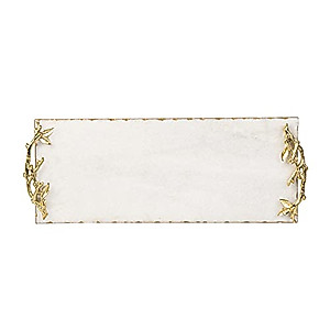 Marble Serving Tray for Appetizers Desserts Hors D'vour Dish Golden Branch by Godinger