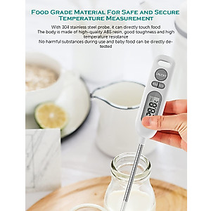 Meat Thermometer, Waterproof Food Thermometer, Instant Read Digital Cooking Thermometer for Kitchen Cooking BBQ Sugar Jam Water Meat Milk