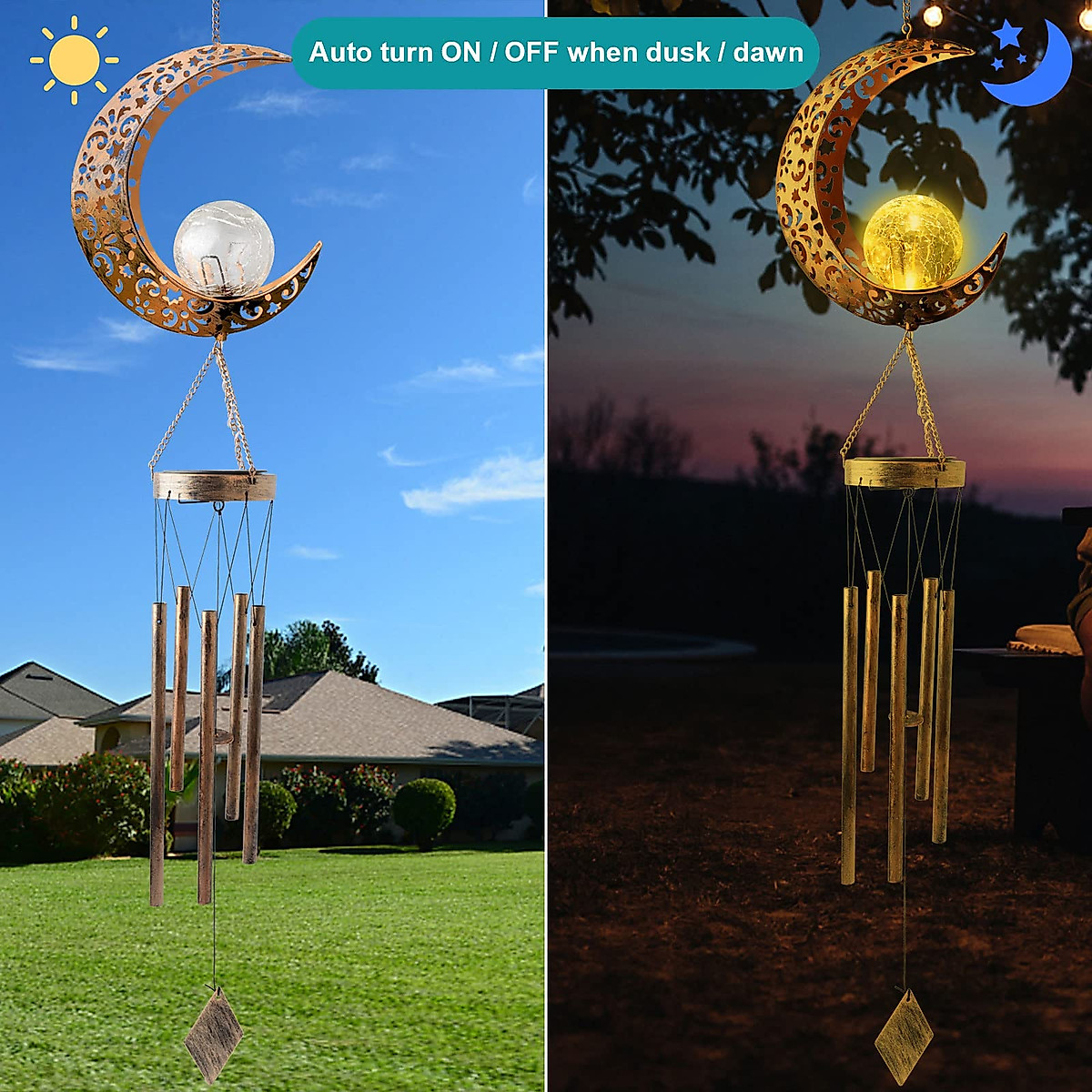 Moon Wind Chimes, Mom Gift Moon Gifts, Moon Decor, Garden Decor, Garden Gifts, Sympathy Gift, Wind Chimes Outdoor, Gifts for mom, Gifts for Grandma, mom Gifts, Memorial Wind Chime.