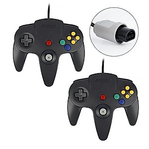 QUMOX 2X Game Controller Joystick for Ntdo 64 N64 System GamePad Black