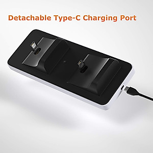 Likorlove PS5 Controller Charger, Dual USB Type C PS5 Console Charging Station Stand LED Indicator Adapter Dock Compatible for Sony Playstation 5 DualSense Controllers Slim Portable Mini Compact Size