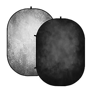Kate 5x6.5ft(1.5x2m) Folded Double Side Backdrop Microfiber Professional Grey & Black Double-Sided Pop-up Collapsible Background for Photography