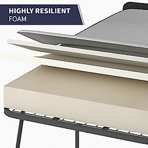 ijuicy Folding Bed,75" x 38" Rollaway Bed with 5" Upgraded Thickness Mattress for Adults,High Rebound Foam Filling,Folding Bed with Storage Cover,Steel Frame w/4 Movable and Lockable Wheels,Headboard