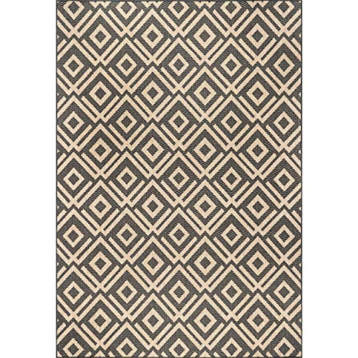 nuLOOM Jayne Geometric Diamond Indoor/Outdoor Area Rug, 5' x 8', Dark Grey