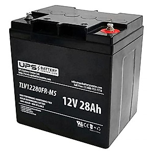 UPSBatteryCenter Compatible Replacement for Panasonic LC-X1228AP – 12V 28Ah Battery, M5 - Insert Terminals (Hardware Included)