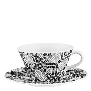 Vista Alegre Porcelain Portuguese Cobblestone Tea Cups & Saucers Set of 2