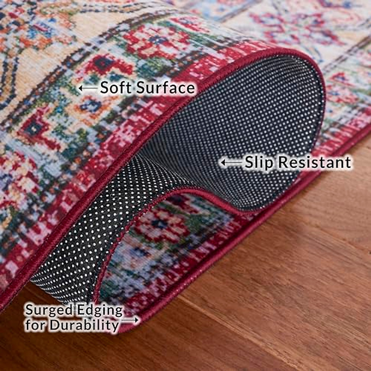 SAFAVIEH Tucson Collection Accent Rug - 4' x 6', Rust & Beige, Persian Design, Non-Shedding Machine Washable & Slip Resistant Ideal for High Traffic Areas in Entryway, Living Room, Bedroom (TSN196P)