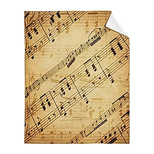 FeHuew Retro Piano Music Score Soft Throw Blanket 40x50 inch Lightweight Flannel Fleece Blanket for Couch Bed Sofa Travelling Camping for Kids Adults