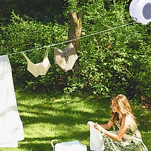 GOTOTOP Washing Line Retractable Outdoor Double Clothes Line Heavy Duty Wall Mounted Drying Line Indoor Outdoor Laundry Line 42.65ft