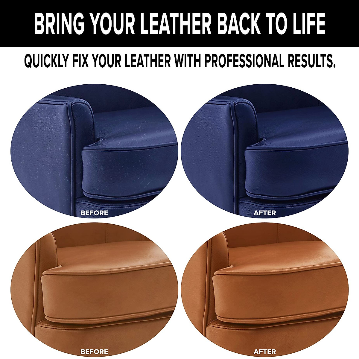 Leather Rehab Leather Color Restorer - Brown Maple - Repair Furniture, Couch, Car Seat, Shoes, Jacket and Boots - 4 oz.