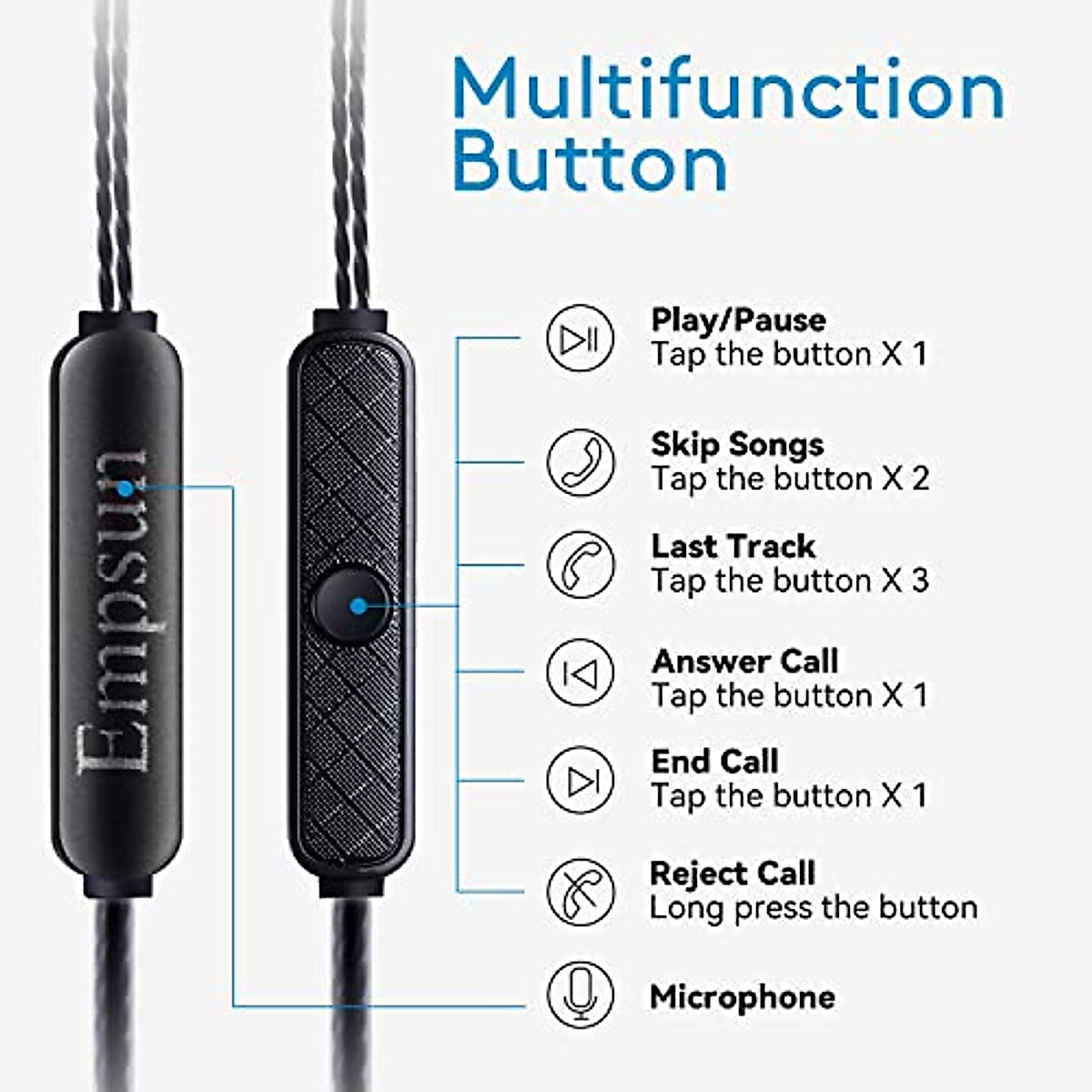 Empsun Wired Earbuds 3Pack Headphones with Microphone Stereo Bass Earphones Noise Isolation Compatible with All Smartphones Tablets iPod IPad MP3 Player That with 3.5 mm Interface(Silver)