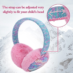 BAOPLAYKIDS Kids Knit Earmuffs Winter Outdoor Ear Warmers Soft Plush Ear Muffs for Boys Girls 4-16 Years