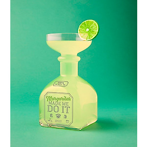 BigMouth Margarita Bottle Glass –Hilarious Glass Holds up to 32 Oz –Glass Shaped Like A Tequila Bottle,Reads,“Margaritas Made Me Do It”,Make a Great Gift for Margarita Lovers,clear (BMWG-0025),1 count