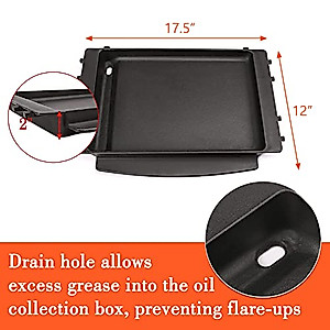 QuliMetal Cast Iron 7658 Grill Griddle for Weber Spirit 200, Spirit 300, Spirit II 200, Spirit II 300, Spirit E210, E310, Genesis Silver/Gold B/C, Genesis 1000-5000, Replace for Weber 7597 Griddle