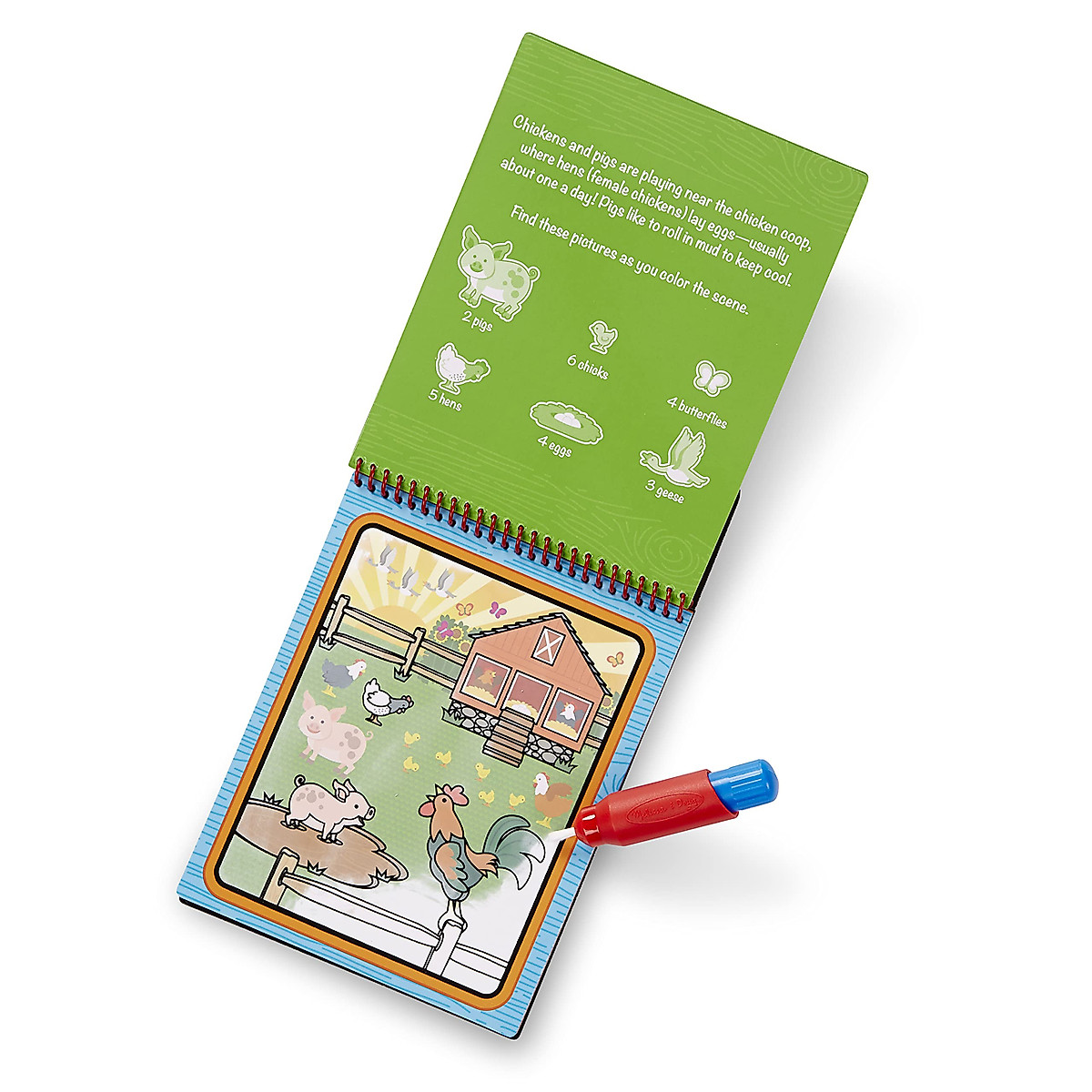 Melissa & Doug Water Wow! On The Farm - Stocking Stuffers, Children's Paint , Activity Books For Toddlers And Kids Ages 3+, 1 Count (Pack of 1)