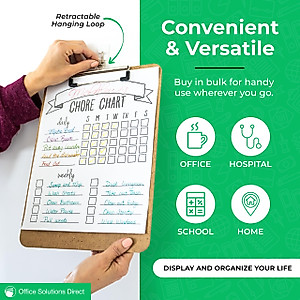 Clipboards (Set of 5) by Office Solutions Direct! ECO Friendly Hardboard Clipboard, Low Profile Clip Standard A4 Letter Size