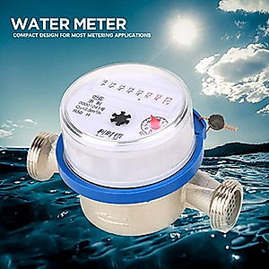 Dry Water Meter 15mm 1/2" Single Water Flow Table Measuring Tools for Home Garden Boundary Flow 0.05m3 / h