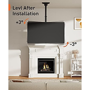 Perlegear Ceiling TV Mount, Hanging TV Mount for 37-75 inch Flat or Curved TVs up to 99 lbs, Full Motion TV Bracket with Swivel, Tilt, Max VESA 600x400mm, PGLCM1