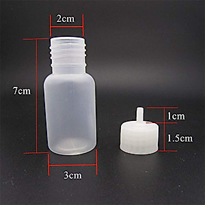 XMASIR Multi Purpose Precision Applicator Set 1 Oz. Henna Bottles Kit with Caps and Needle Tips Sizes (4 Bottles 16 Tips)