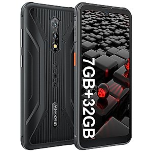 Blackview Phone BV5200, Rugged Phone 7(4+3) GB+32GB 1TB Expand, 6.1'' Incell 13MP Camera Smartphones, 5180mAh Rugged Smartphone, 3 Card Slots, IP69K, Face ID, Glove Mode, NFC/OTG/4G LTE+5G WiFi-Black