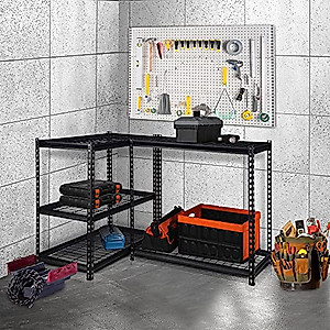 Pachira 36" W x 18" D x 72" H Adjustable Height 5-Shelf Steel Shelving Unit Utility Organizer Rack for Home, Office, and Warehouse, Black