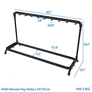 Ktaxon 3/5/7/9 Multiple Guitars Stand Display Stand Guitar & Ukulele & Bass & Banjo Holder for Band, Studio, Home (Round-9 Holder)