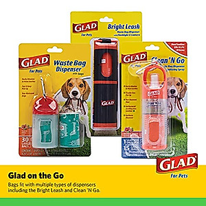 Glad Eco Friendly Dog Waste Bags - 8 Rolls of Lavender Scented Dog Waste Bags, 120 Bags in Total - Dog Waste Bags for All Dogs, Leak Proof and Strong Dog Poop Bags