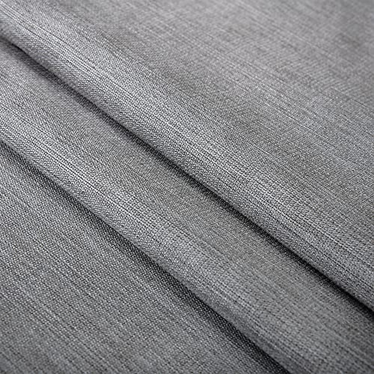 SUN+BLK Kinsley Lined Textured Total Blackout Light Blocking Noise Reducing Grommet Single Curtain Panel, Grey, 52x84