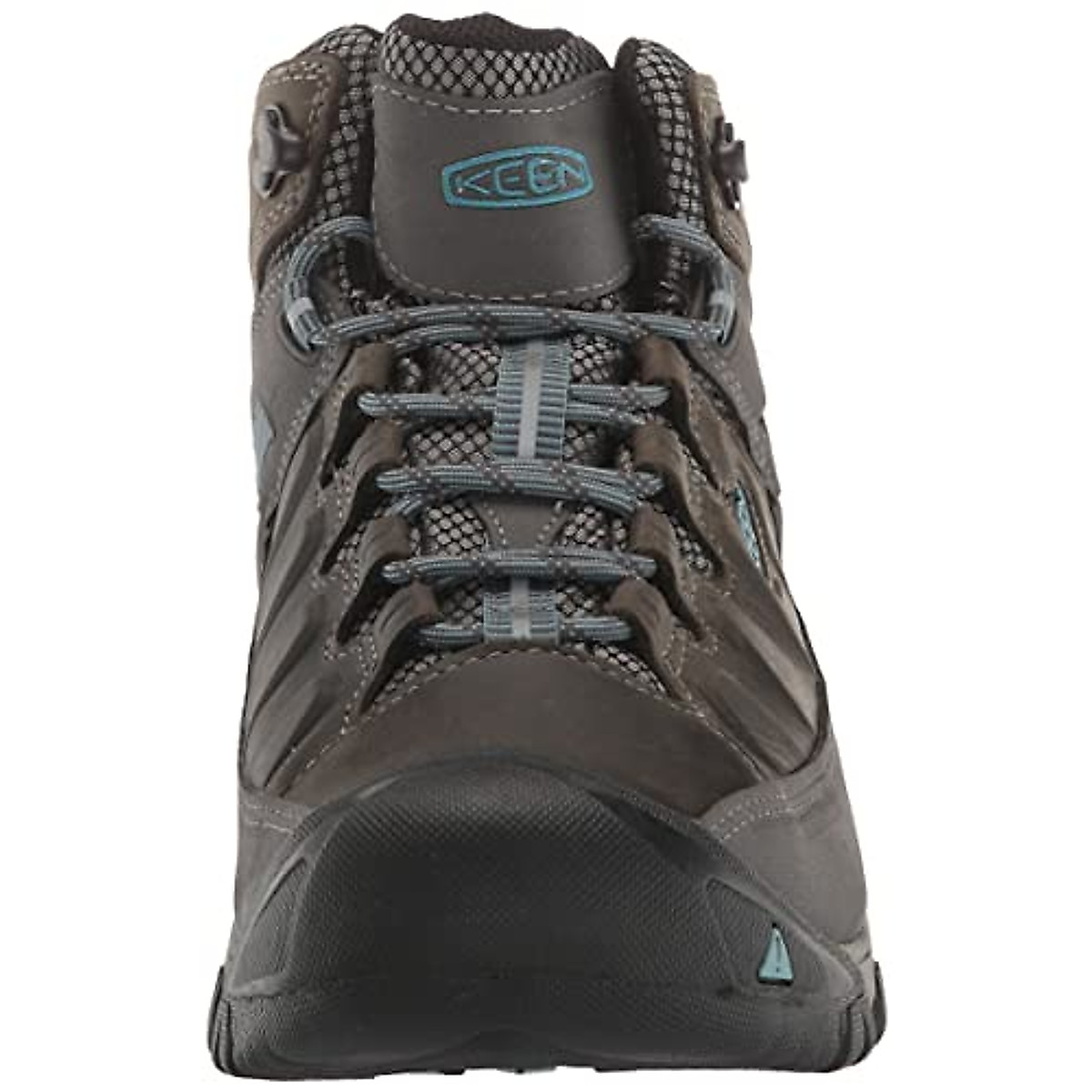 KEEN Women's Targhee 3 Mid Height Waterproof Hiking Boots, Magnet/Atlantic Blue, 9.5